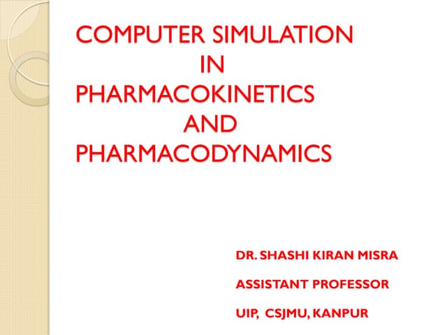 Computer simulations in pharmacokinetics and pharmacodynamics | PDF