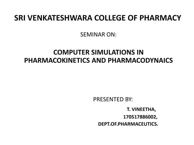 Computer simulations in pharmacokinetics and pharmacodynamics | PDF