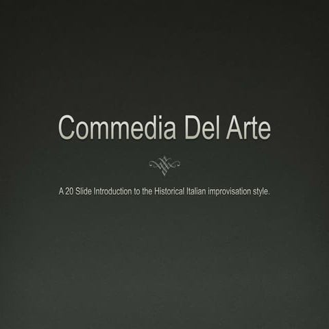 Commedia Dell'arte | PPTX