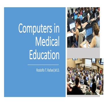 Computers in medical education dr. rodolfo rafael | PDF