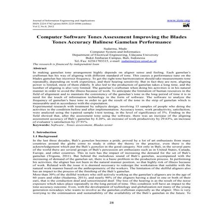 Computer software tones assessment improving the blades | PDF