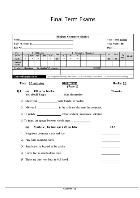 Computer studies 2 | PDF