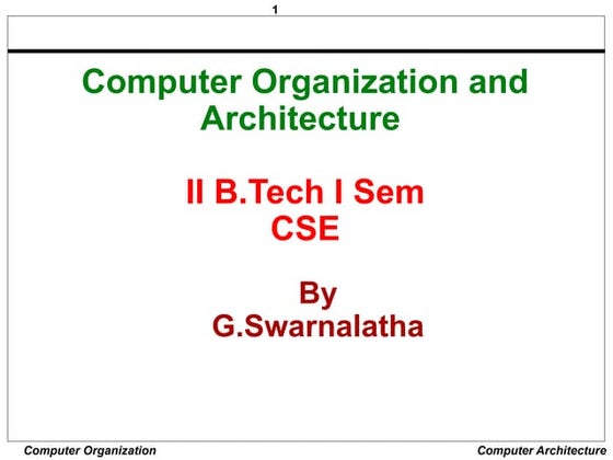 Computer Org Architecture_Lecture 07.pptx Computer Org Architecture_Lecture 07.pptx