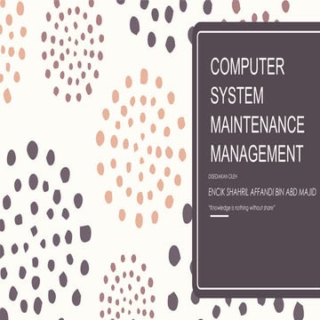Computer system maintenance management | PPT