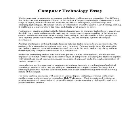 Computer Technology Essay.pdf | Education