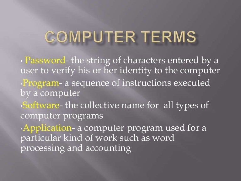 Computer Terms Computer Terms