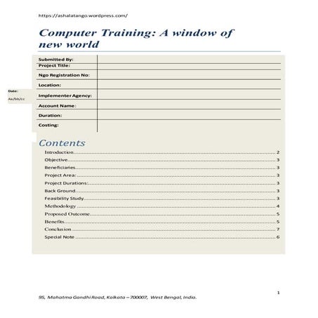 Computer traning project ashalata | DOCX