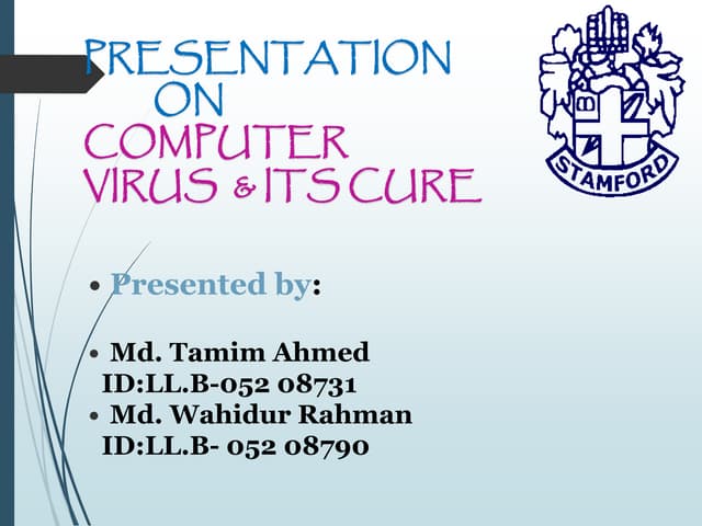 ANTIVIRUS AND VIRUS Powerpoint presentation | PPTX