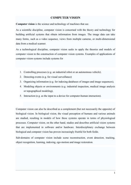 Computer Vision | PPTX