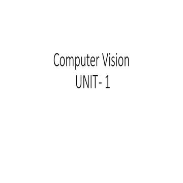 Computer Vision Presentation chapter - one | PPTX