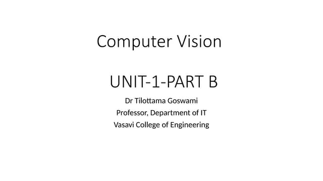 Computer Vision Presentation chapter - one | PPTX