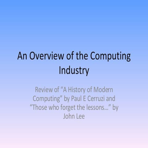 Computing History Part 1 | PPT | Computing | Technology & Computing