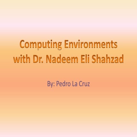 Computing environments (1) | PPT