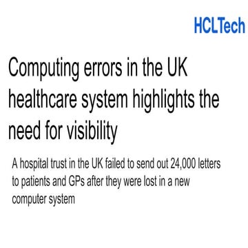 Computing errors in the UK healthcare system highlights the need for ...