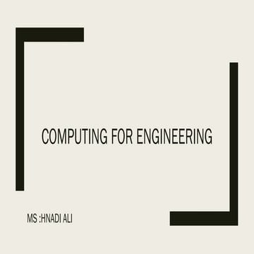 computing for engineering , data porgraming | PPT