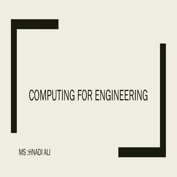 computing for engineering , data porgraming | PPT