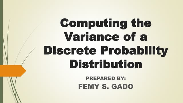 Mean And Variance Of Discrete Random Variablepptx 4846