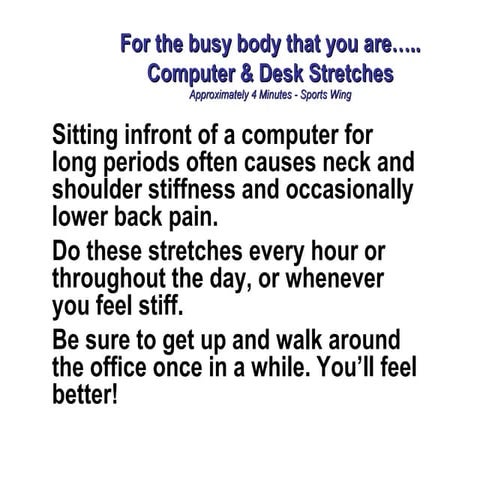 Computr 4 min office exercises edited | PPT