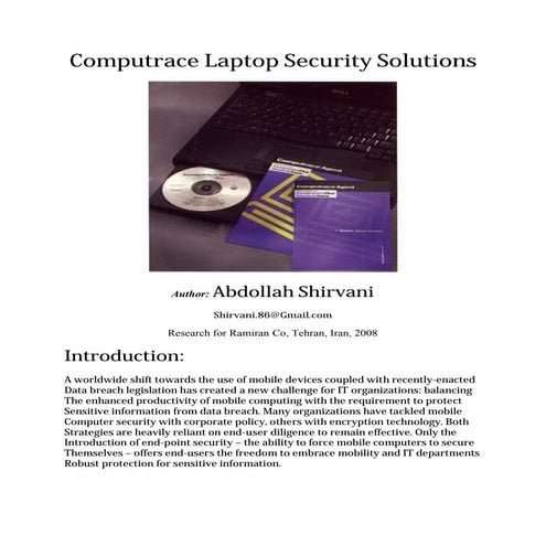 Computrace Laptop Security Solutions | PDF | Internet Safety | Parenting