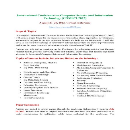 International Conference on Computer Science and Information Technology ...
