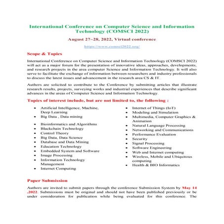 4th International Conference on Computer Science and Information Technology (COMSCI 2025) | PDF