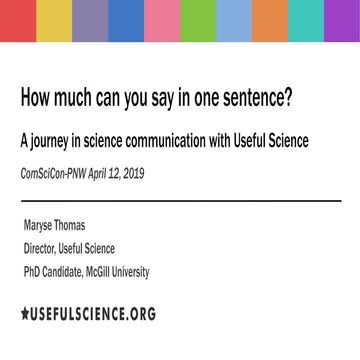 How much can you say in one sentence? Useful Science Keynote Address at ...