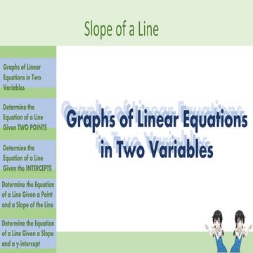 Graphs of Linear Equations in Two Variables | PDF
