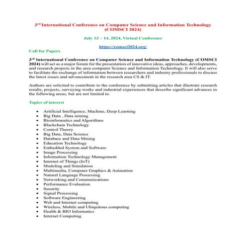 3rd International Conference on Computer Science and Information ...
