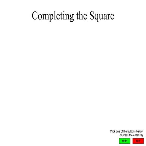 Completing the square | PPT