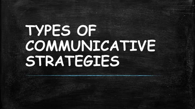 7 communicative strategies | PPTX
