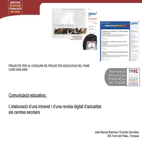 Comunicació global educativa amb les tic | PPT