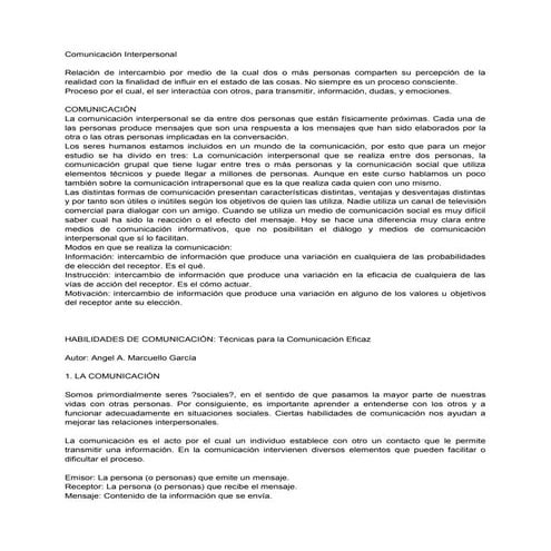 Comunicación interpersonal | DOCX