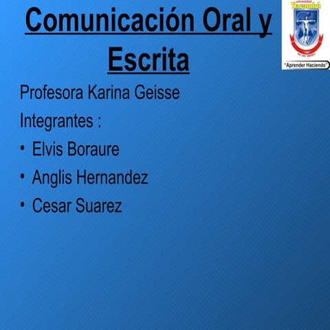 Expresion oral y escrita | PPTX