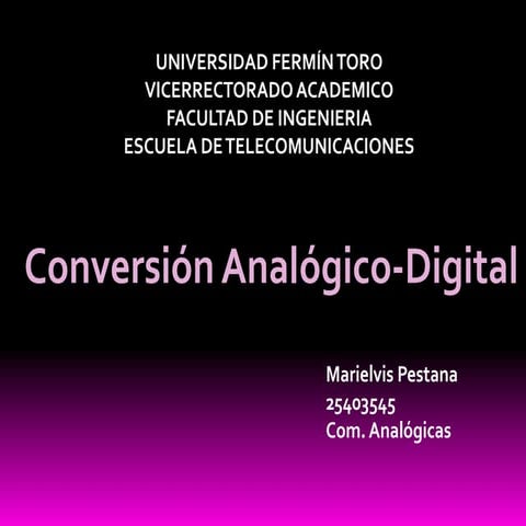 Conversion analogico digital: muestreo, cuantizacion y codificacion | DOCX