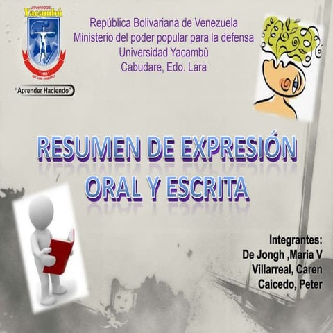 Presentación de comunicacion oral y escrita lista | PPTX