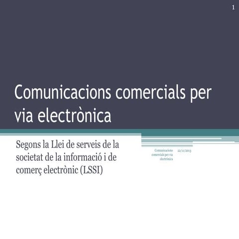 Comunicacions comercials per via electrònica | PPTX