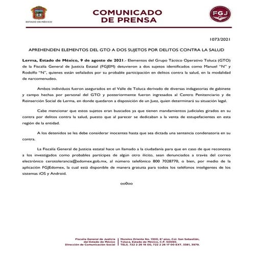 Comunicado 1073 2021 | PDF