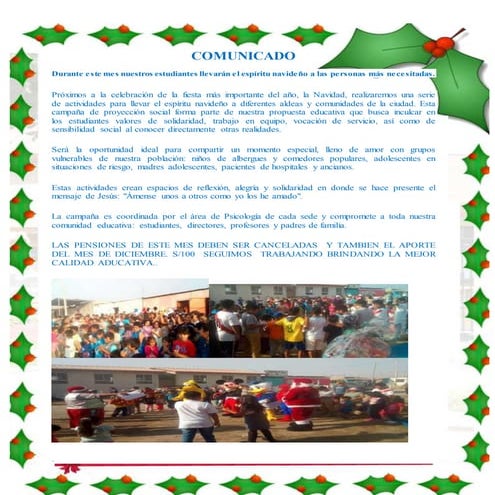 Comunicado de navidad | DOCX