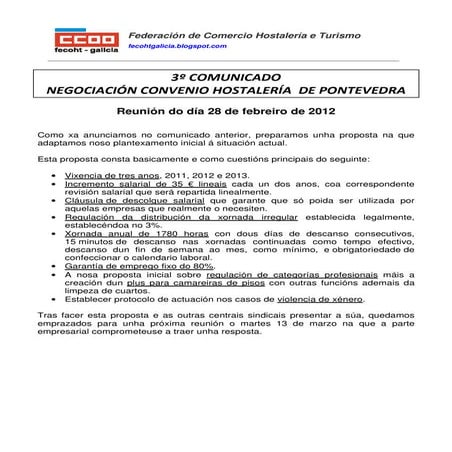 Comunicado hostaleria pont 03 | PDF