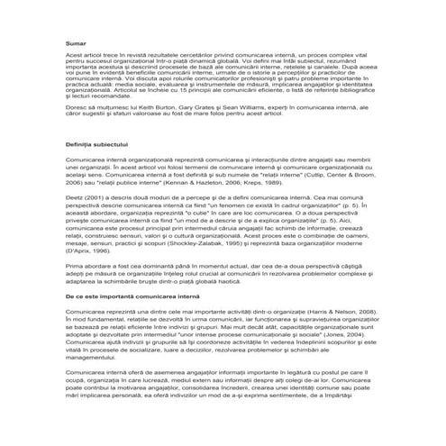 Comunicarea interna | PDF