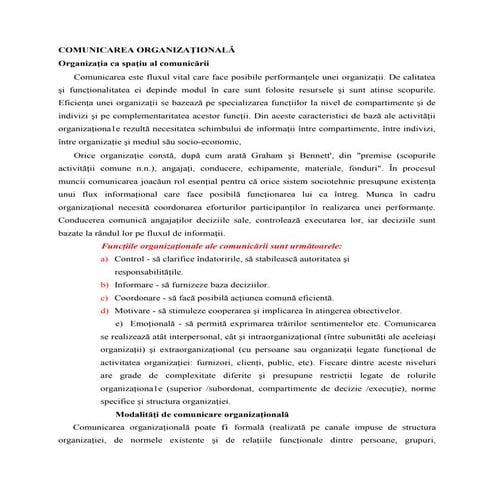 Comunicarea organizationala | PDF
