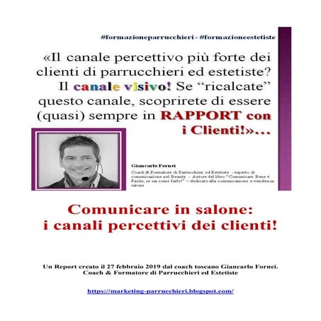 Comunicare in salone: i canali percettivi dei clienti! | PDF