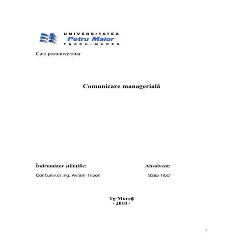 Comunicare manageriala | DOC
