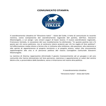 Comunicato stampa-direzione-italia | PDF