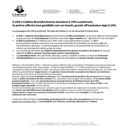 Comunicato Eon Luce Smart Camp | PDF