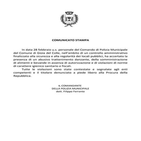 Comunicato stampa | PDF