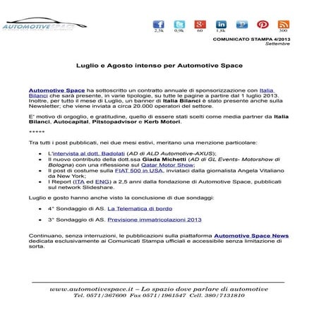 Comunicato stampa 4 2013 | PDF