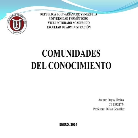 Comunidades Del Conocimiento Pdf