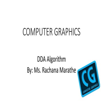 Comuter Graphics Dda Algorithm Ppt 