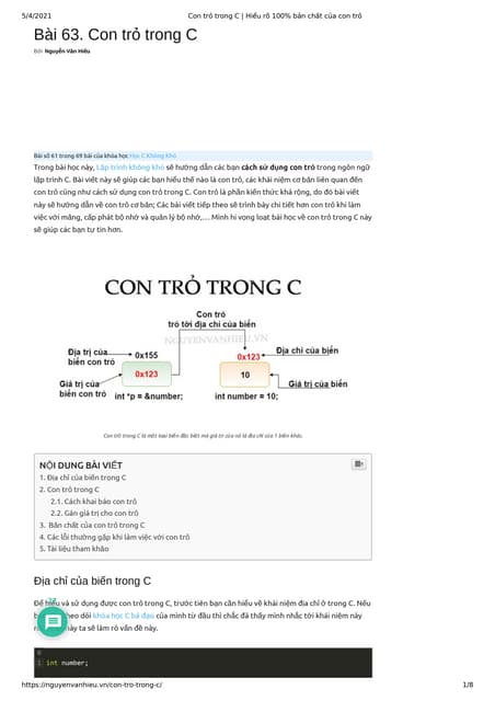 Con Trỏ Trong C Pdf